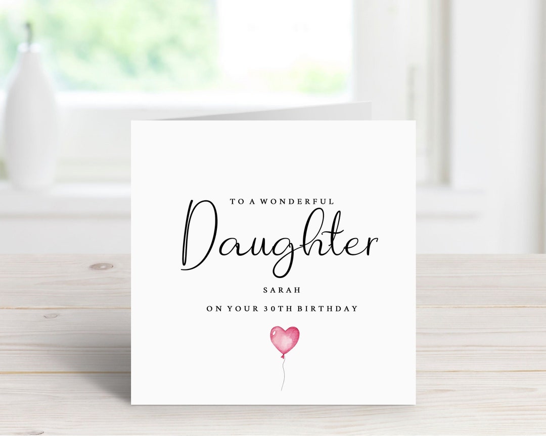 Daughter Birthday Card Card for Daughter 30th Card Birthday Card for ...