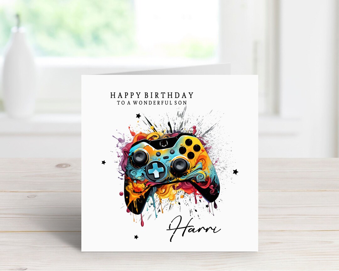 Personalised Gamer Birthday Card Console Birthday Card for Son Boy ...