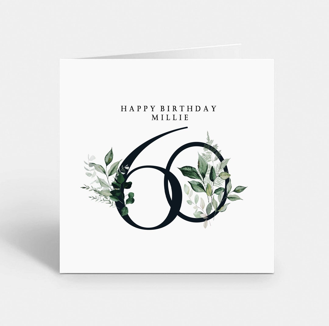 60th Birthday Card Sixty Birthday Card for Her Birthday Card Sixty Card ...