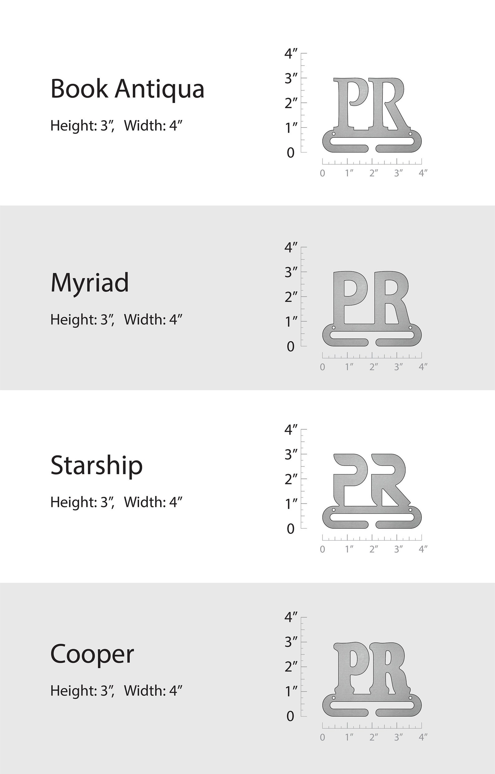 PR Personal Record Various Font Options Available Allied - Etsy