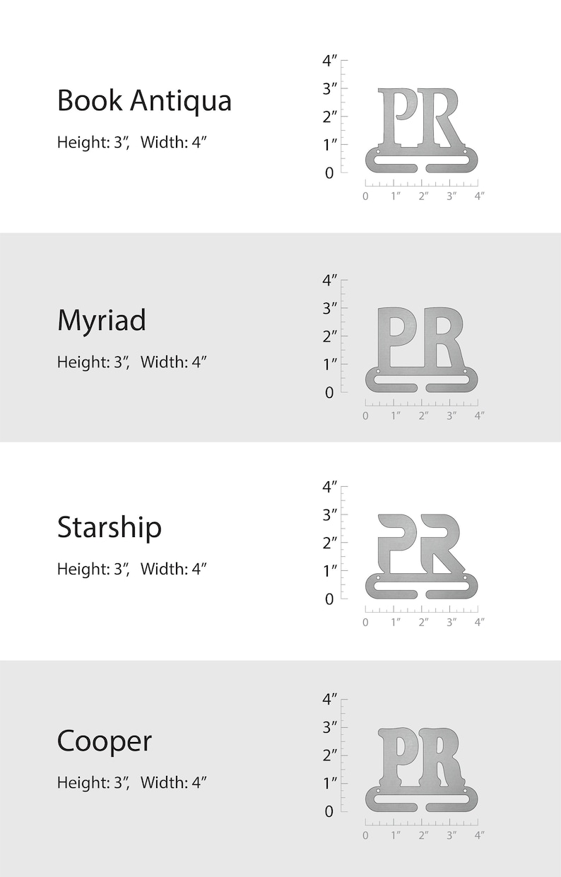 PR Personal Record Various Font Options Available Allied - Etsy