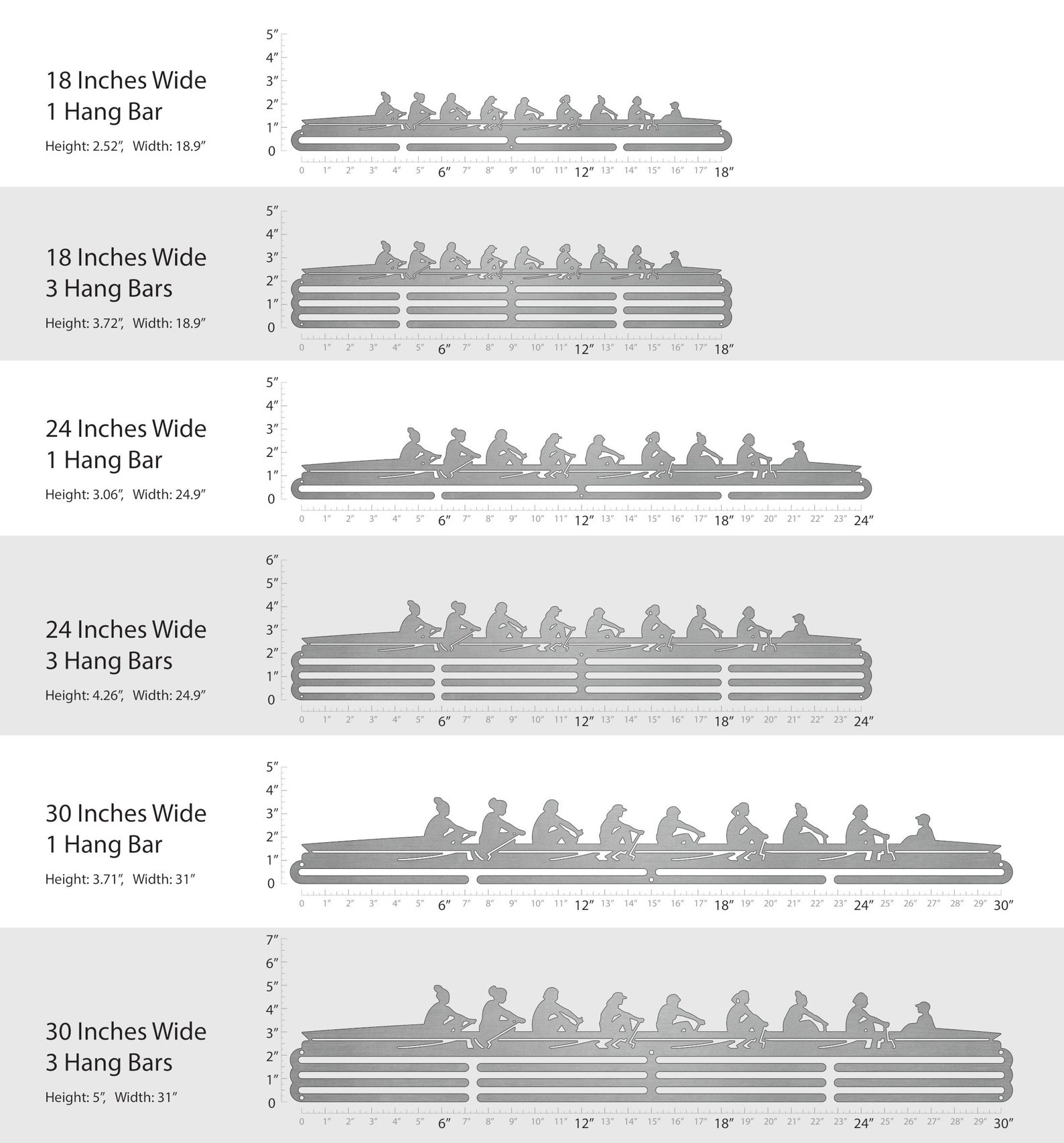 Rowing Scene - Male OR Female Figures - Allied Medal Hanger Holder ...