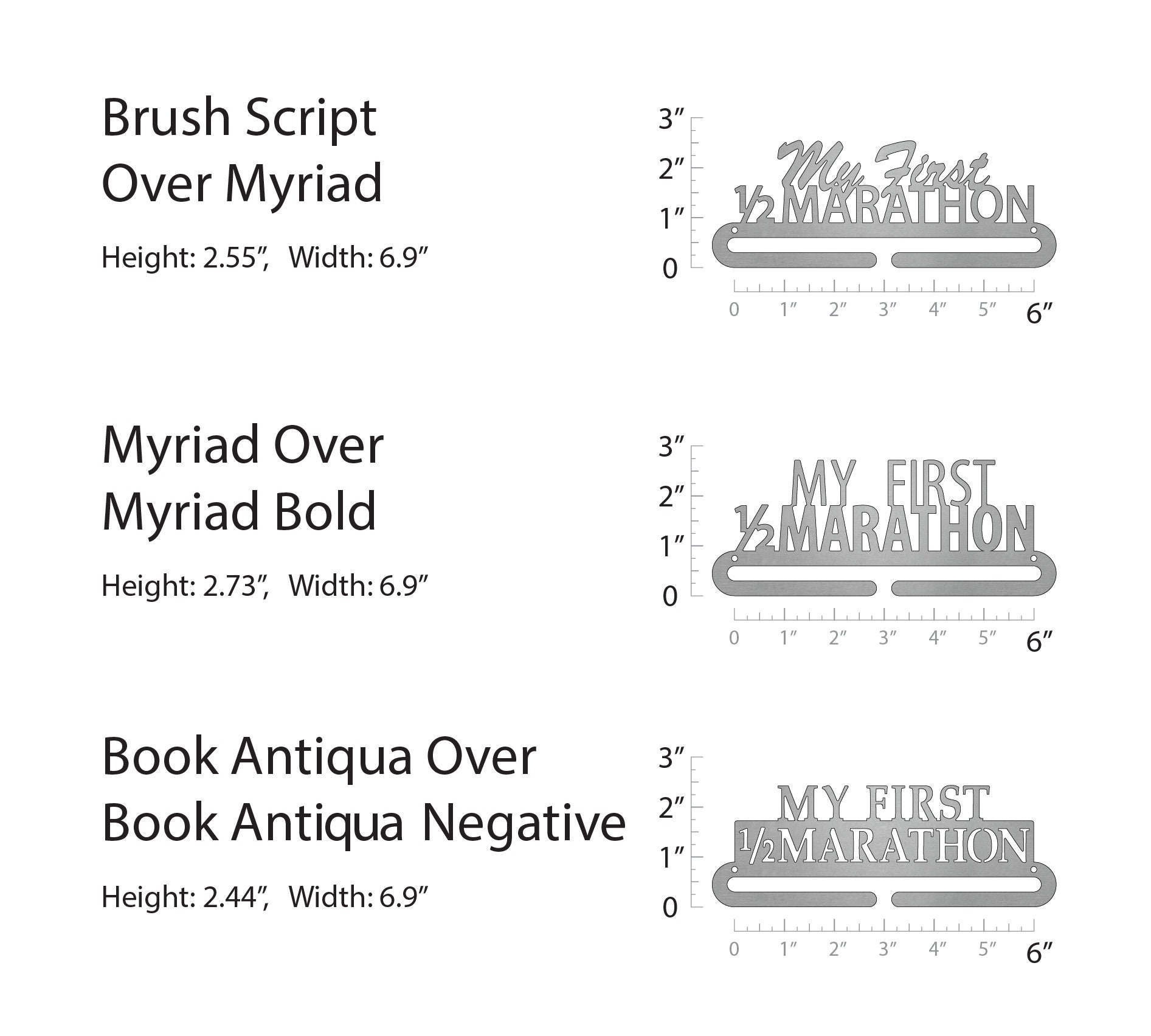 My First 1/2 Marathon - Various Font Options Available - Allied Medal ...