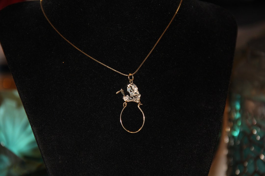 14K Solid Gold 1920's Cigarette Smoking Lady Charm Holder 1990s Gold ...