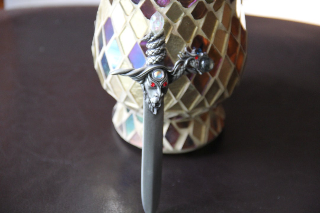 JJ Jonette Vintage Signed Artifacts MERLIN Snake Dagger Pewter Pin NEW ...