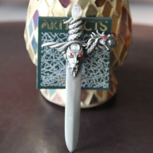 JJ Jonette Vintage Signed Artifacts MERLIN Snake Dagger Pewter Pin NEW ...