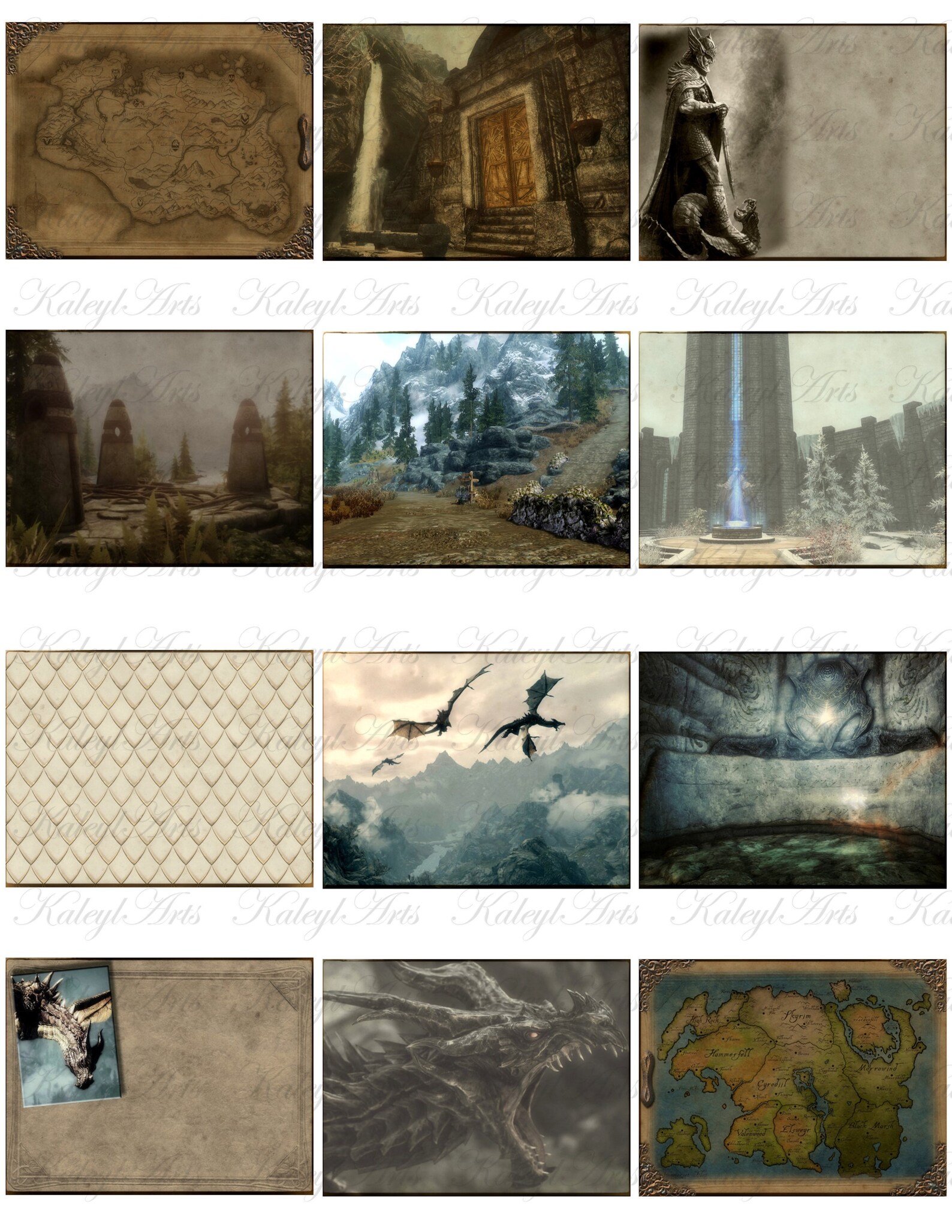 Skyrim, Journal, Pages, Printable, Scrapbook, Diary, Notebook, Dragon ...