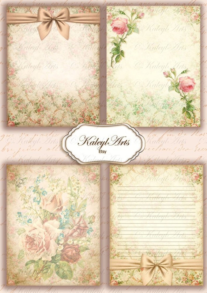 Roses, Printable, Album, Journal, Diary, Notebook, Victorian, Vintage ...