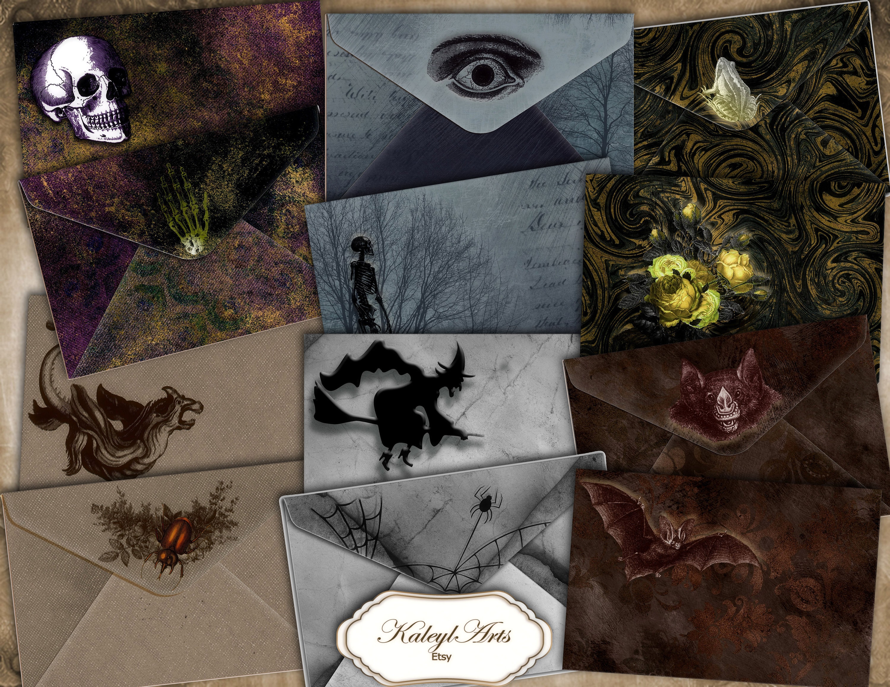 Halloween, Horror, Creepy, Envelope,party, Vintage, Printable ...
