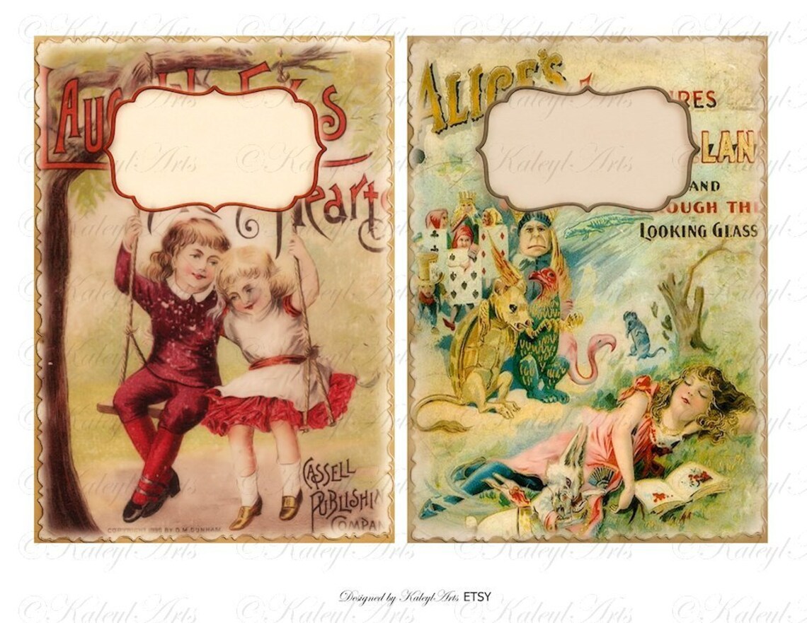 Printable Old Book Cards Vintage Shabby Chic Fairytale - Etsy