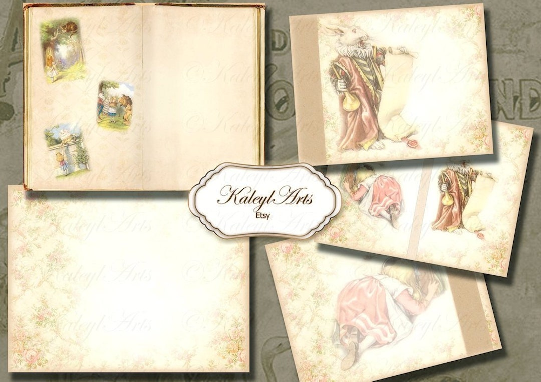 Alice in Wonderland, Printable, Journal, Album,scrapbook,diary ...