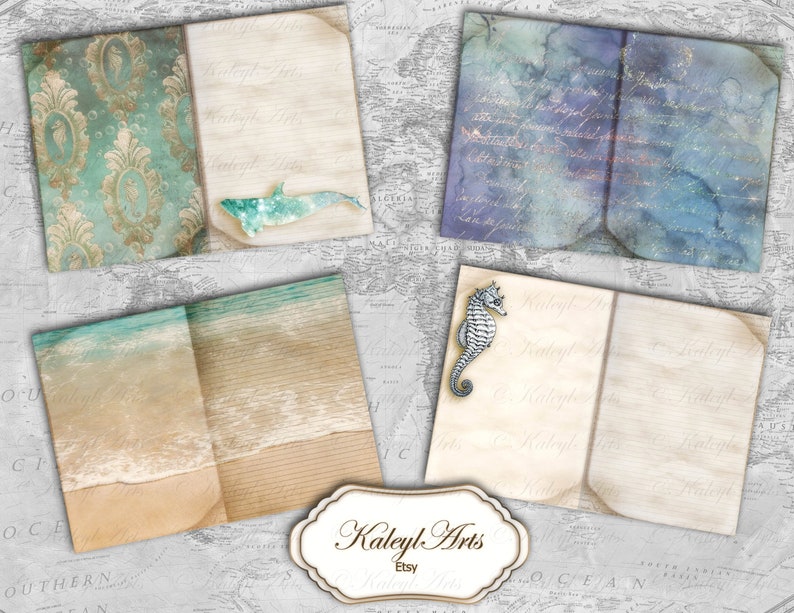 Ocean, Journal, Album, Travel Journal, Foldable, Vintage, Shabby Chic ...