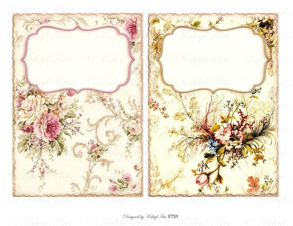 Printable, Vintage, Journal, Invitation, Card, Ephemera, Place Card ...