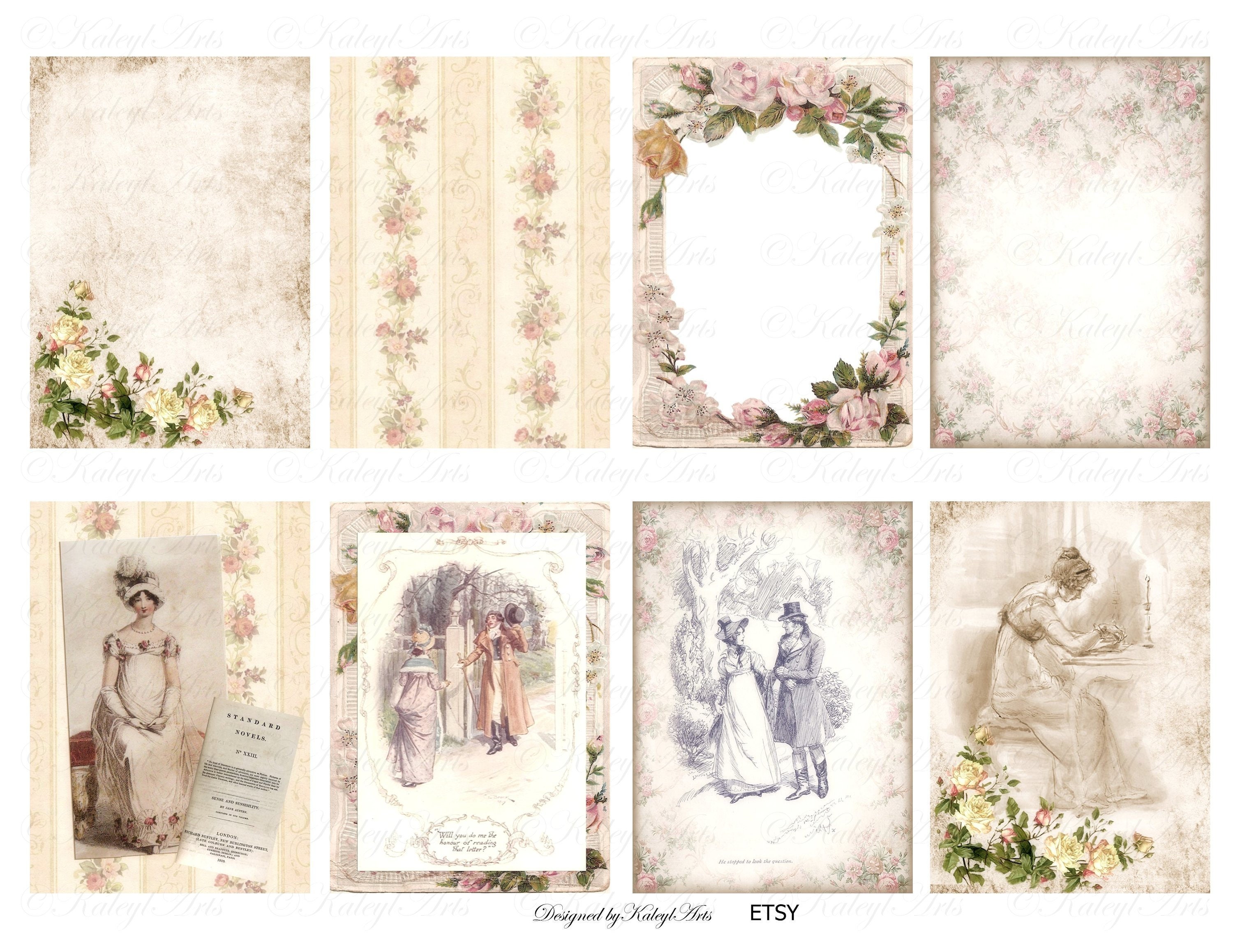 Printable Jane Austen Diary Notebook ATC Scrapbook - Etsy