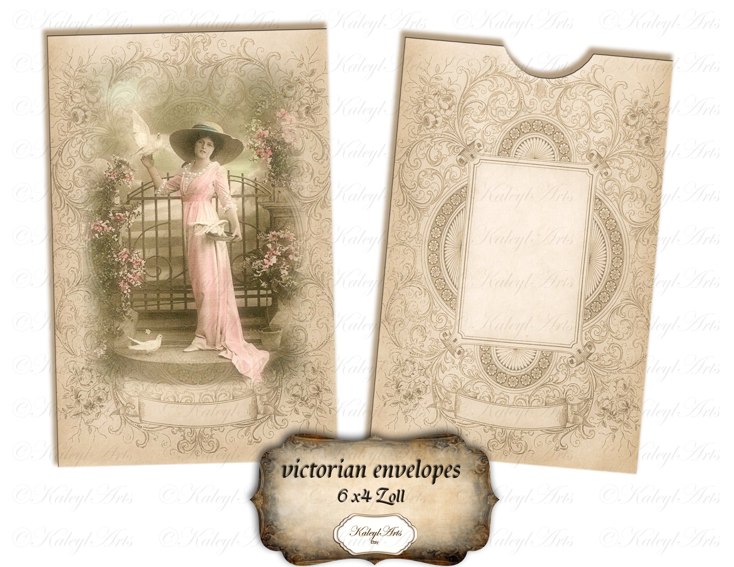 Victorian, Ladies, Envelope,journal,envelope,vintage Paper,digital ...