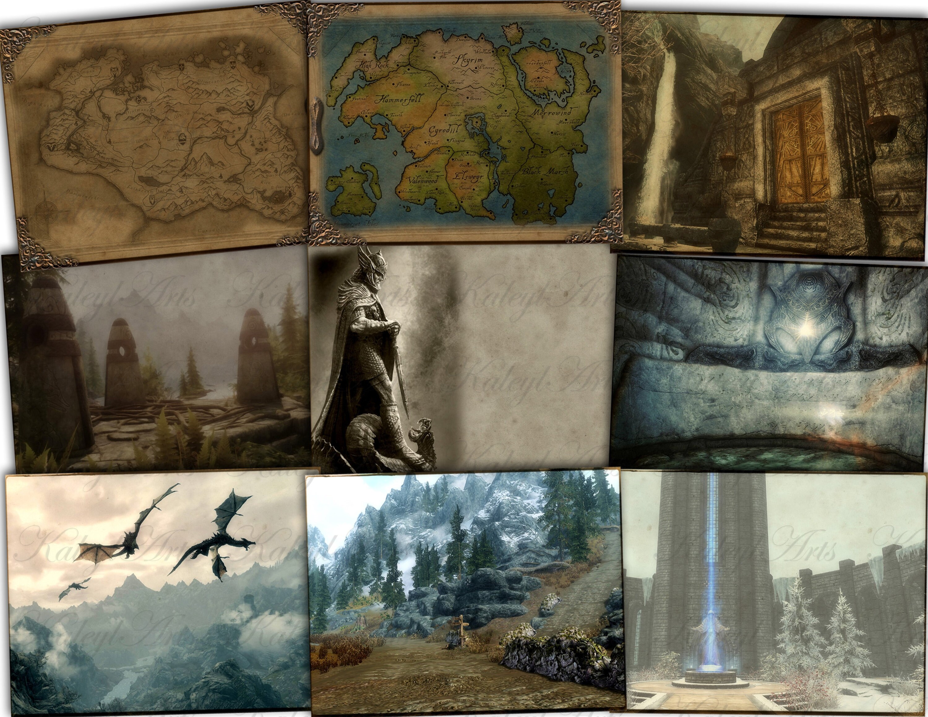 Skyrim, Journal, Pages, Printable, Scrapbook, Diary, Notebook, Dragon ...