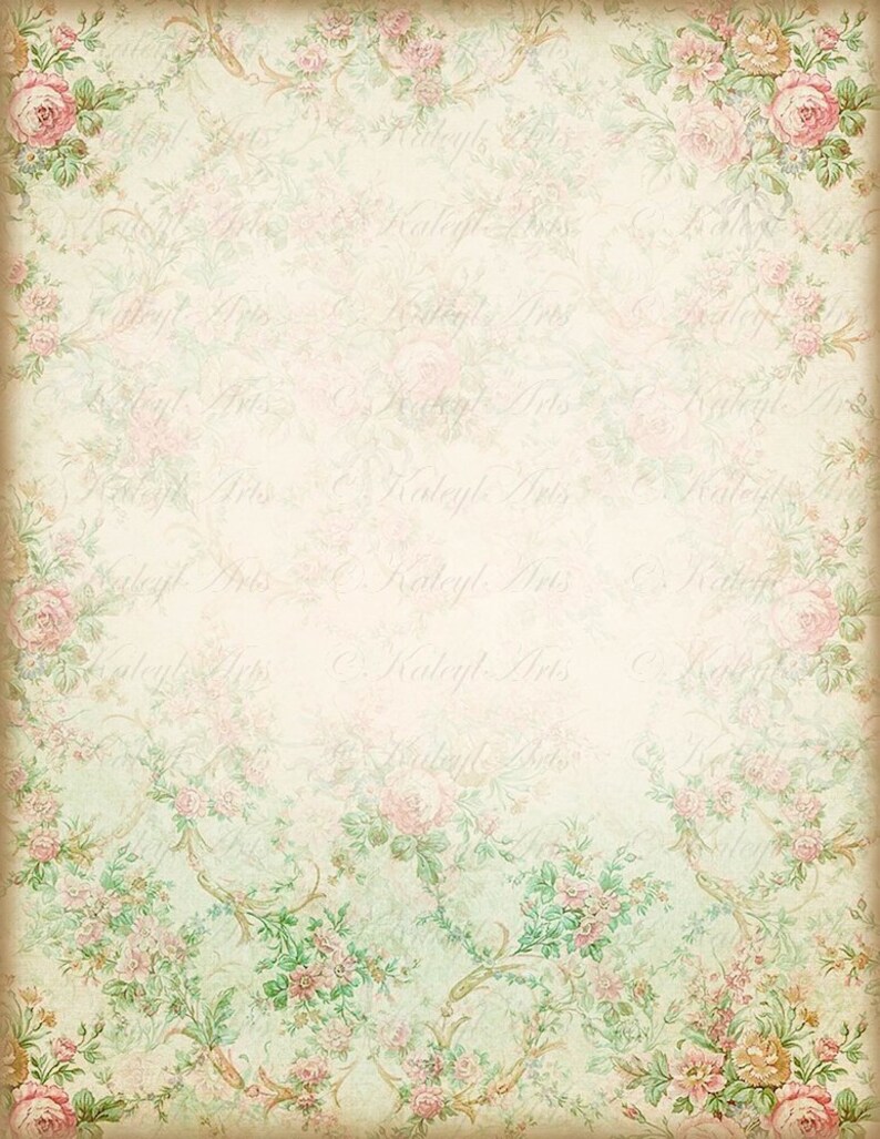 Shabby Chic, Stationery, Printable, 3 Sizes, ATC, B6, Letter, Roses ...