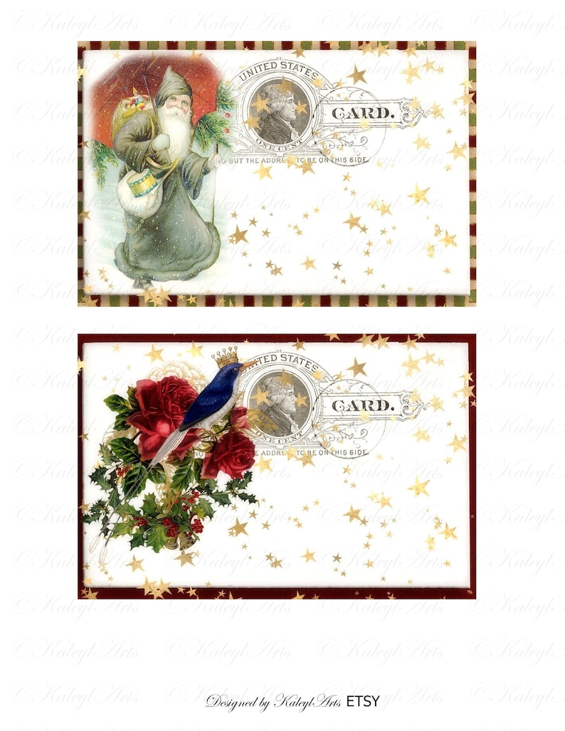 Christmas, Postcard, Vintage, Victorian, Nostalgic, Printable, Greeting ...