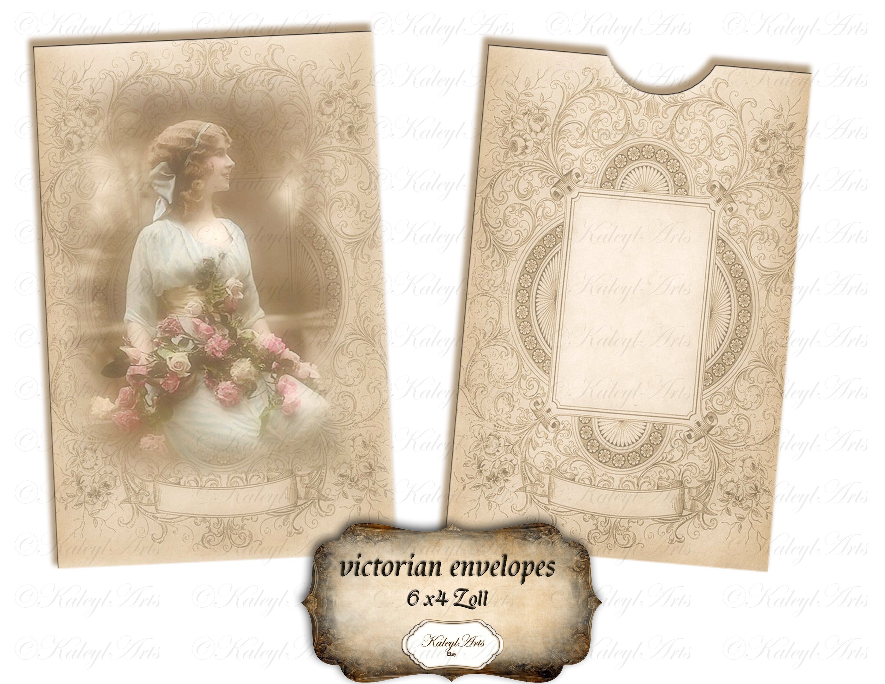 Victorian, Ladies, Envelope,journal,envelope,vintage Paper,digital ...