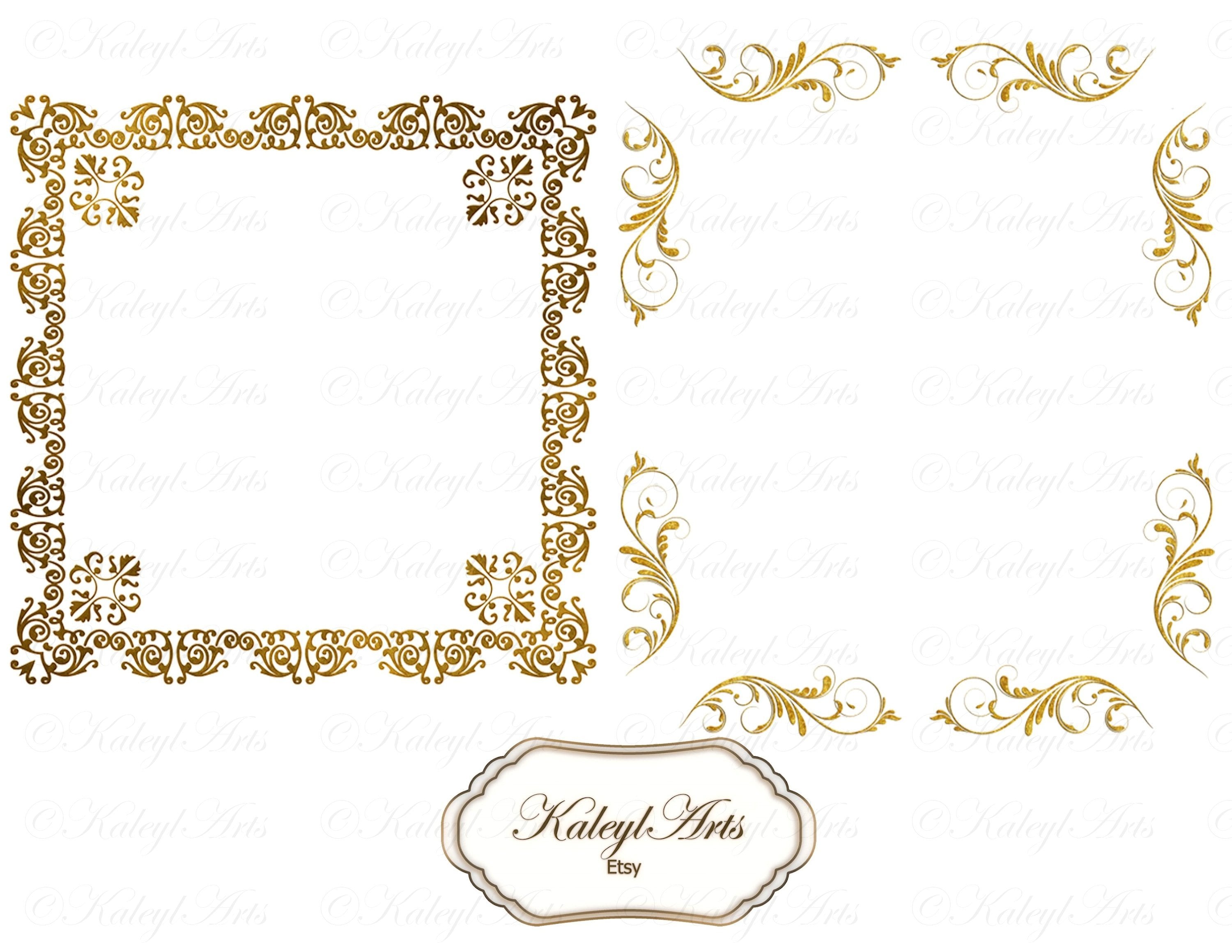 Gold, Frame, Transparent, No Background, Scrapbook, Card Making ...