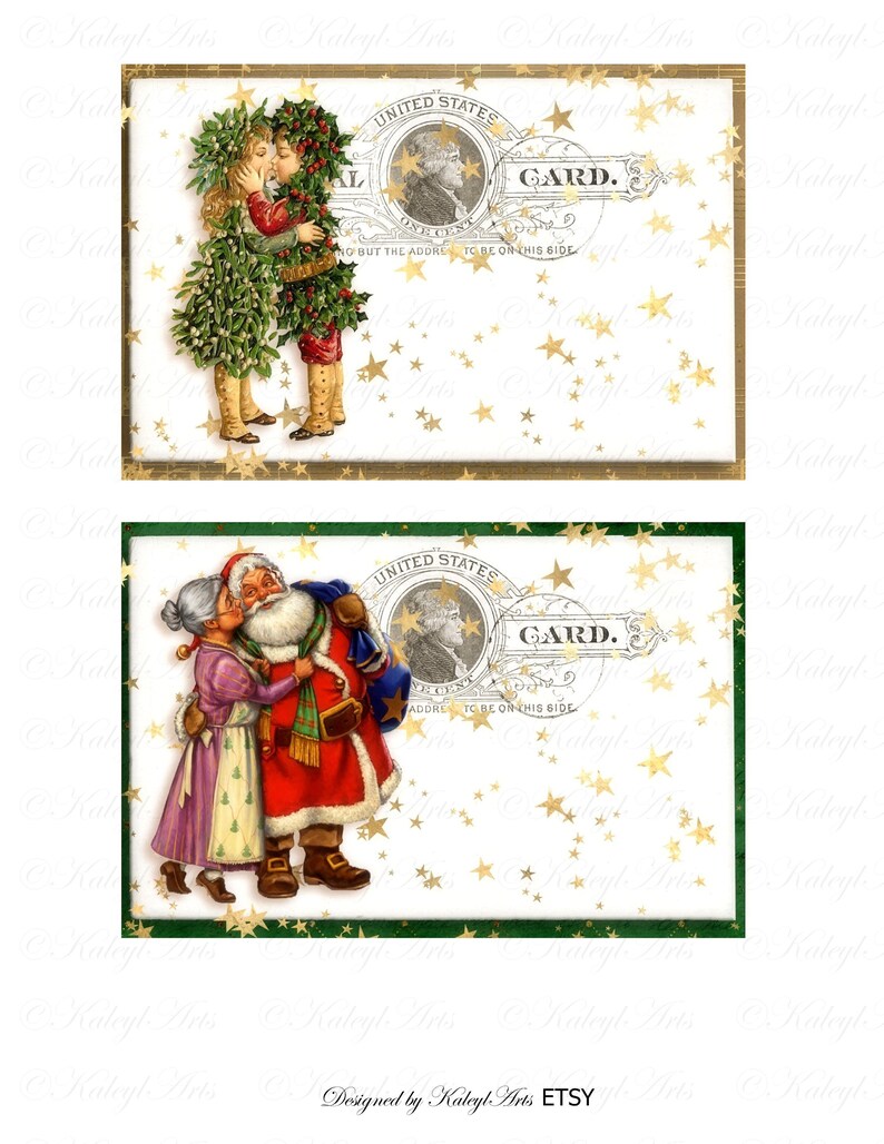 Christmas, Postcard, Vintage, Victorian, Nostalgic, Printable, Greeting ...