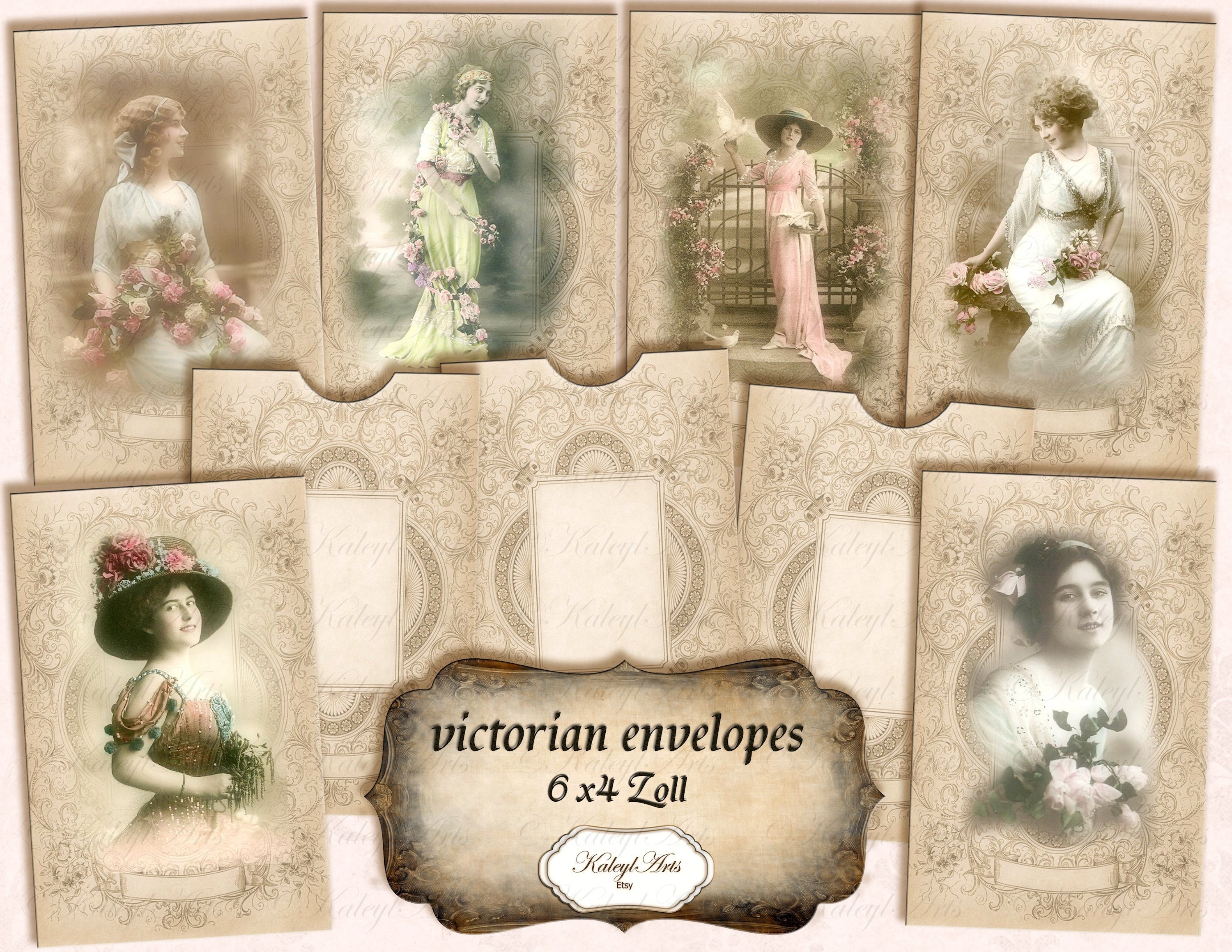 Victorian, Ladies, Envelope,journal,envelope,vintage Paper,digital ...