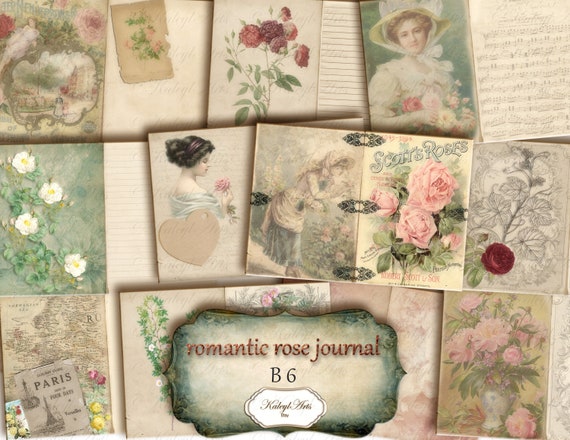 Romantic Rose Magazine Pages Printable Vintage Ephemera | Etsy