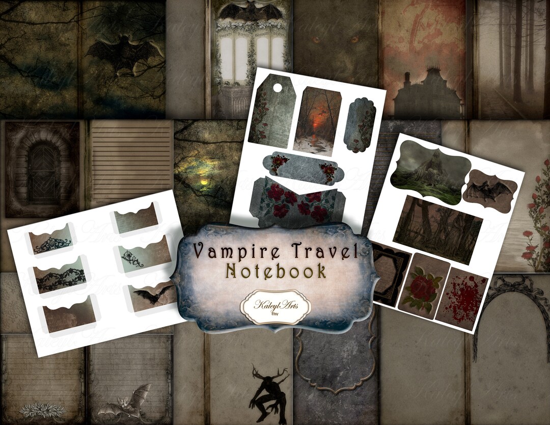Vampire, Mystical, Travel Notebook, Vintage, Nostalgic, Instant ...