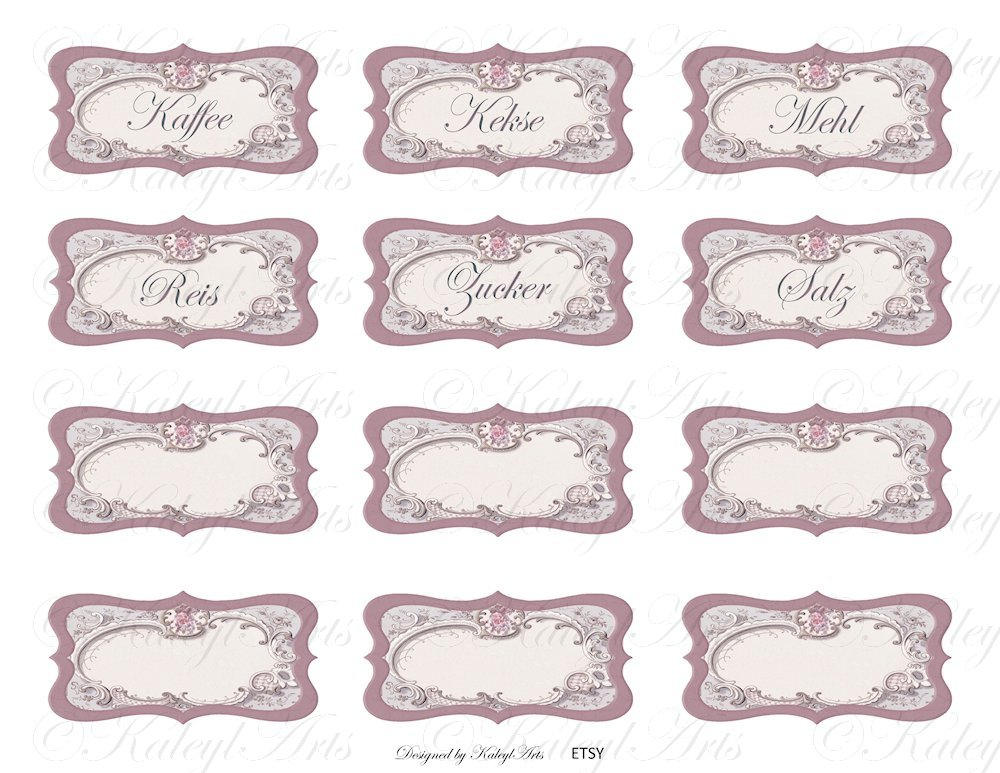 Kitchen, Labels,stickers, Storage, Vintage, Pink, Blank Labels,kitchen ...