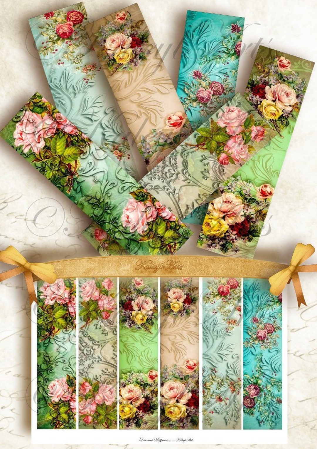 Bookmark, Stripes, 1.6x6.3inch, 4x18cm, Printable Download, Digital ...