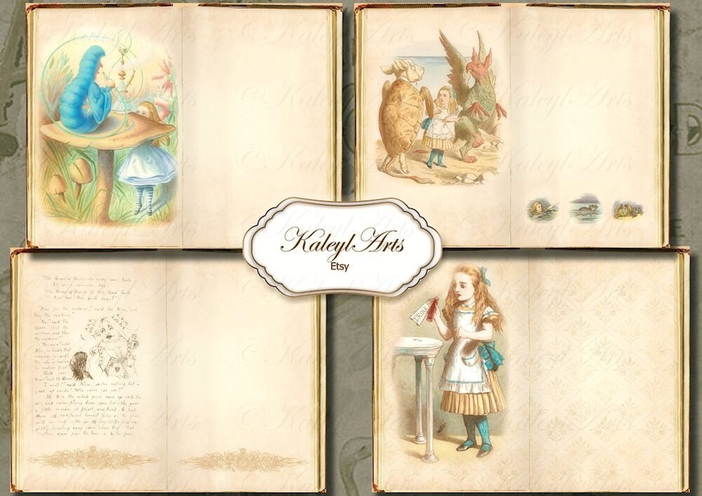 Alice in Wonderland, Printable, Journal, Album,scrapbook,diary ...