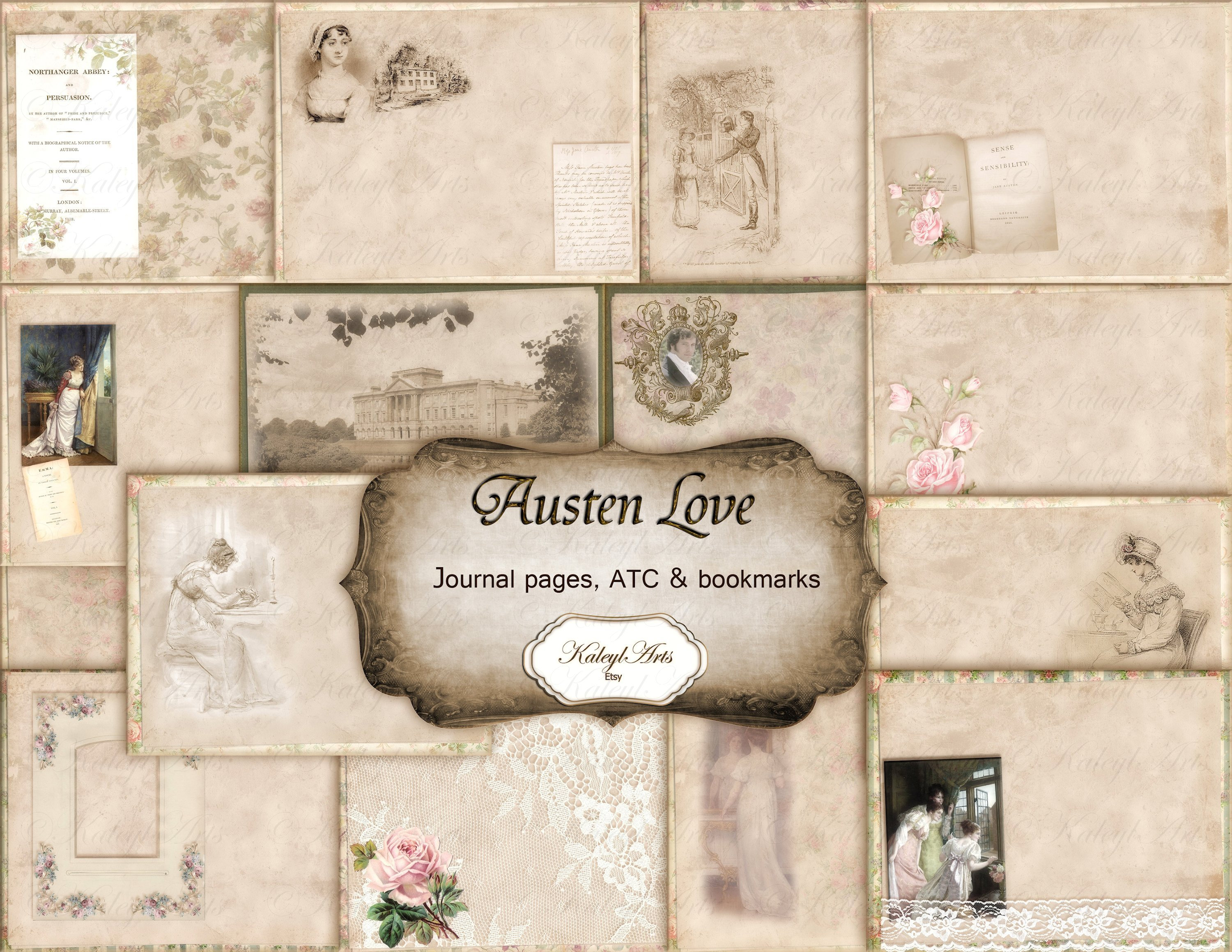 Printable Jane Austen Diary Notebook ATC Scrapbook - Etsy