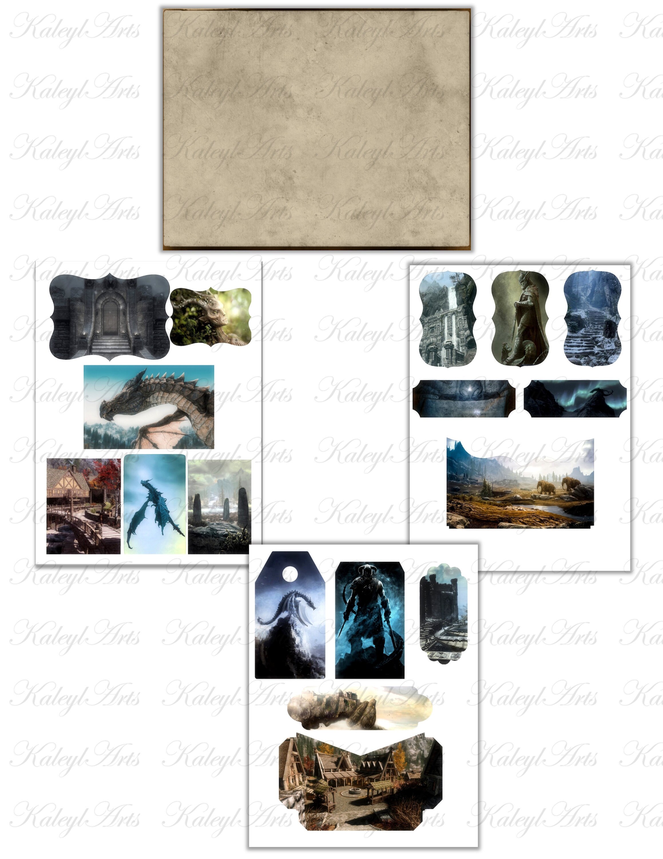 Skyrim, Journal, Pages, Printable, Scrapbook, Diary, Notebook, Dragon ...