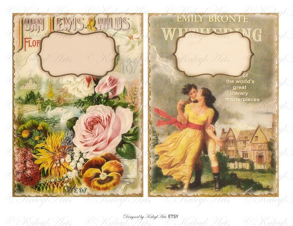 Printable Old Book Cards Vintage Shabby Chic Fairytale - Etsy