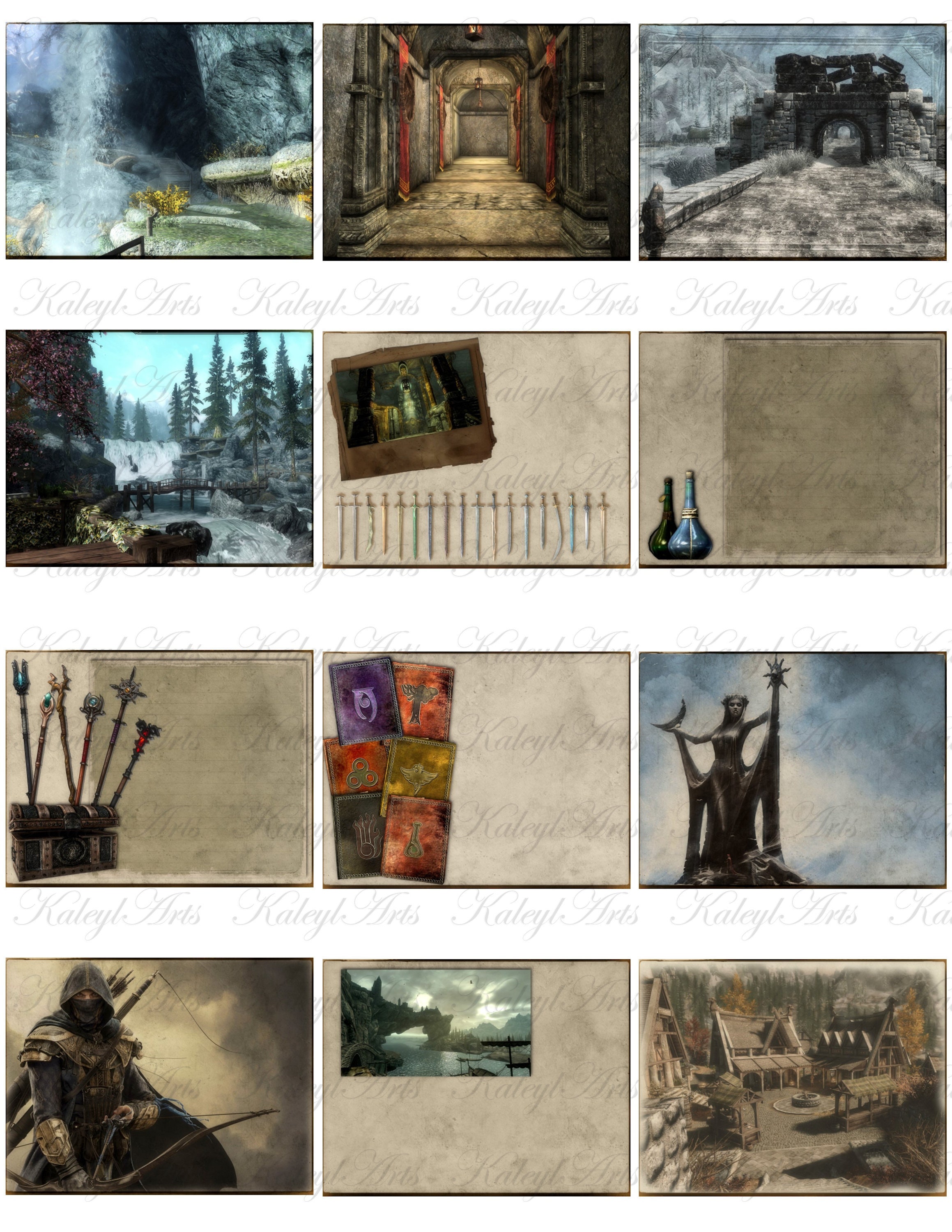 Skyrim, Journal, Pages, Printable, Scrapbook, Diary, Notebook, Dragon ...