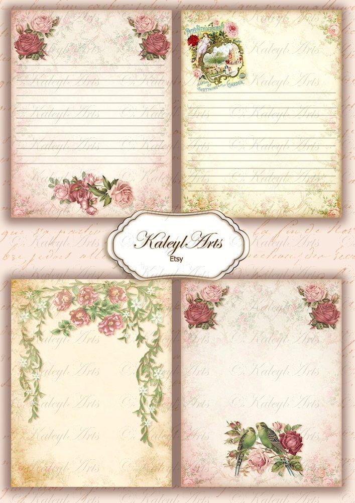 Roses, Printable, Album, Journal, Diary, Notebook, Victorian, Vintage ...