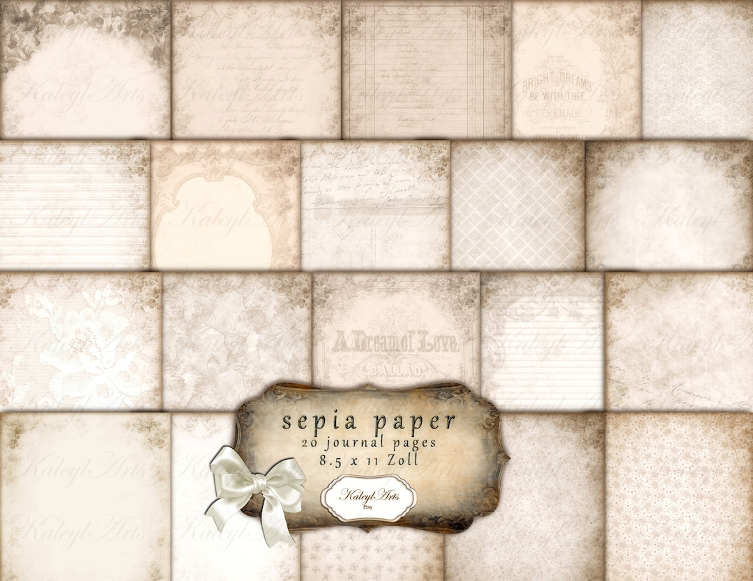 Sepia, Paper, Journal, Pages, Scrapbook,stationery,instant Download ...