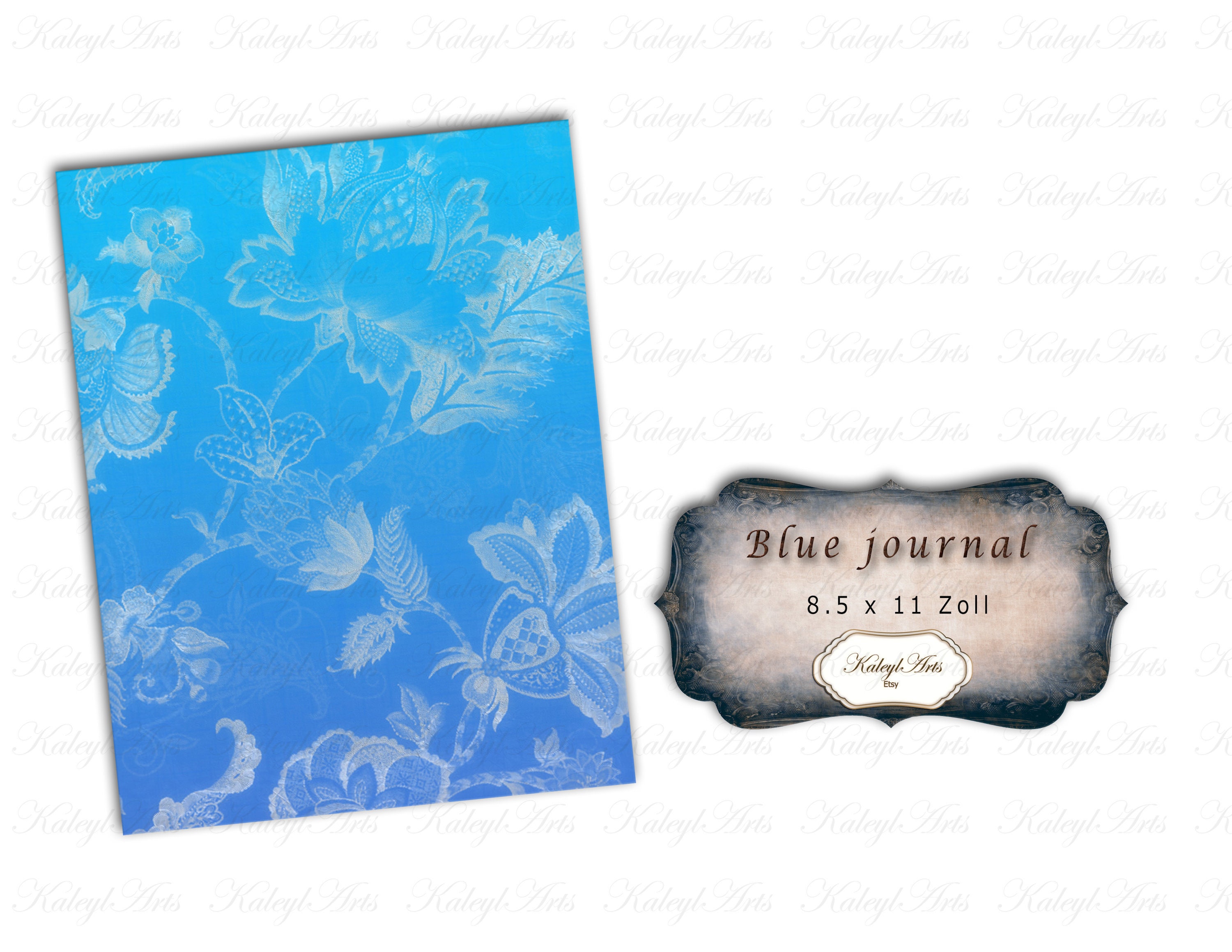 Blue Journal, Pages, Printable, Vintage, Scrapbook, Junk Journal ...