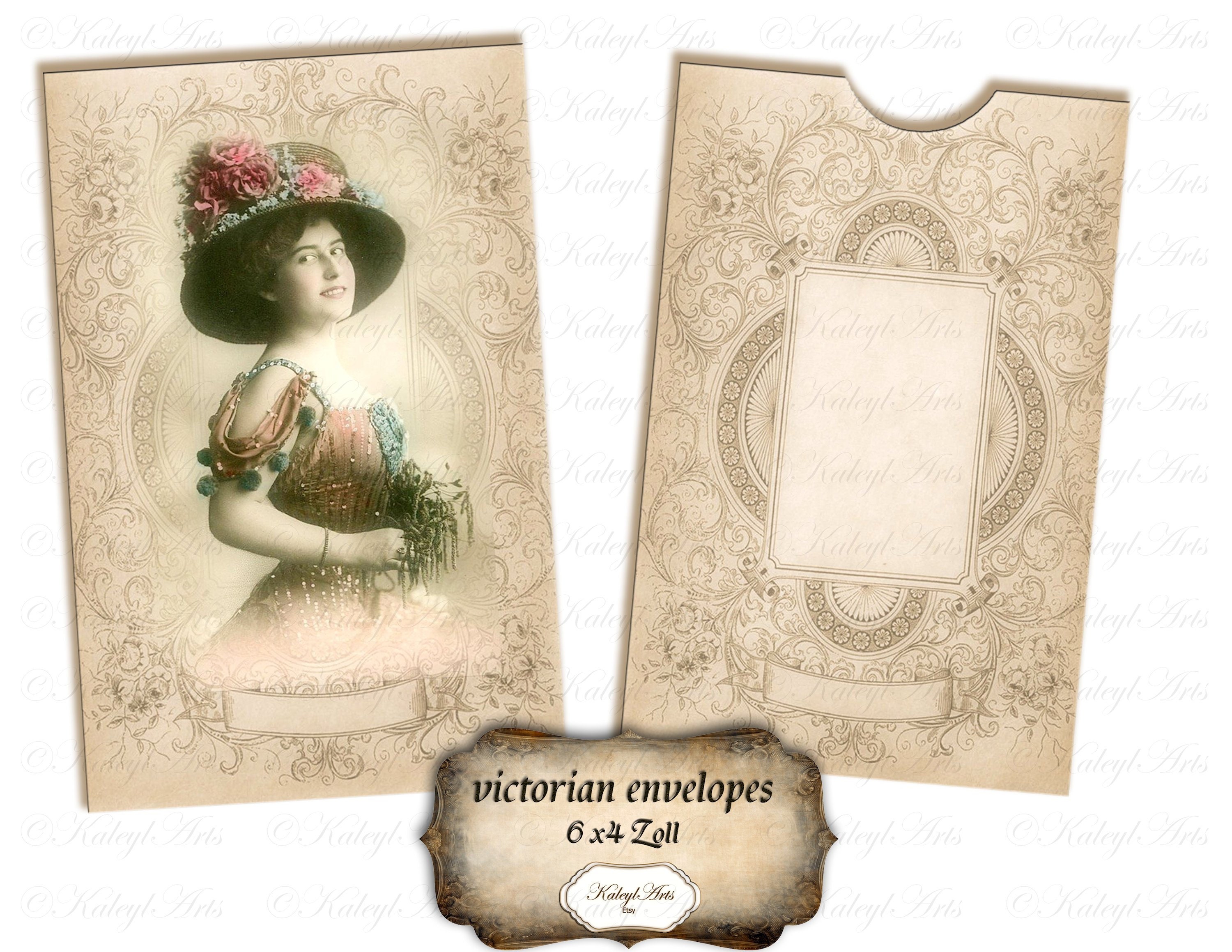 Victorian, Ladies, Envelope,journal,envelope,vintage Paper,digital ...