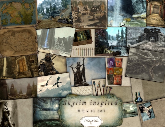 Skyrim Journal Pages Printable Scrapbook Diary Notebook | Etsy