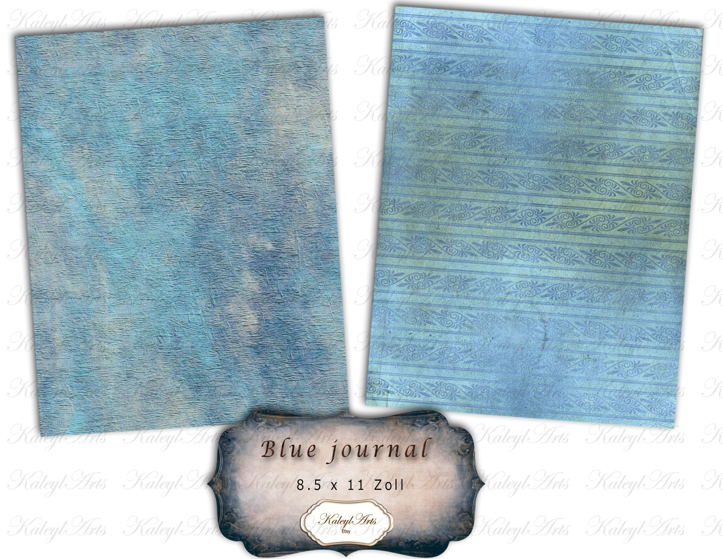 Blue Journal, Pages, Printable, Vintage, Scrapbook, Junk Journal ...