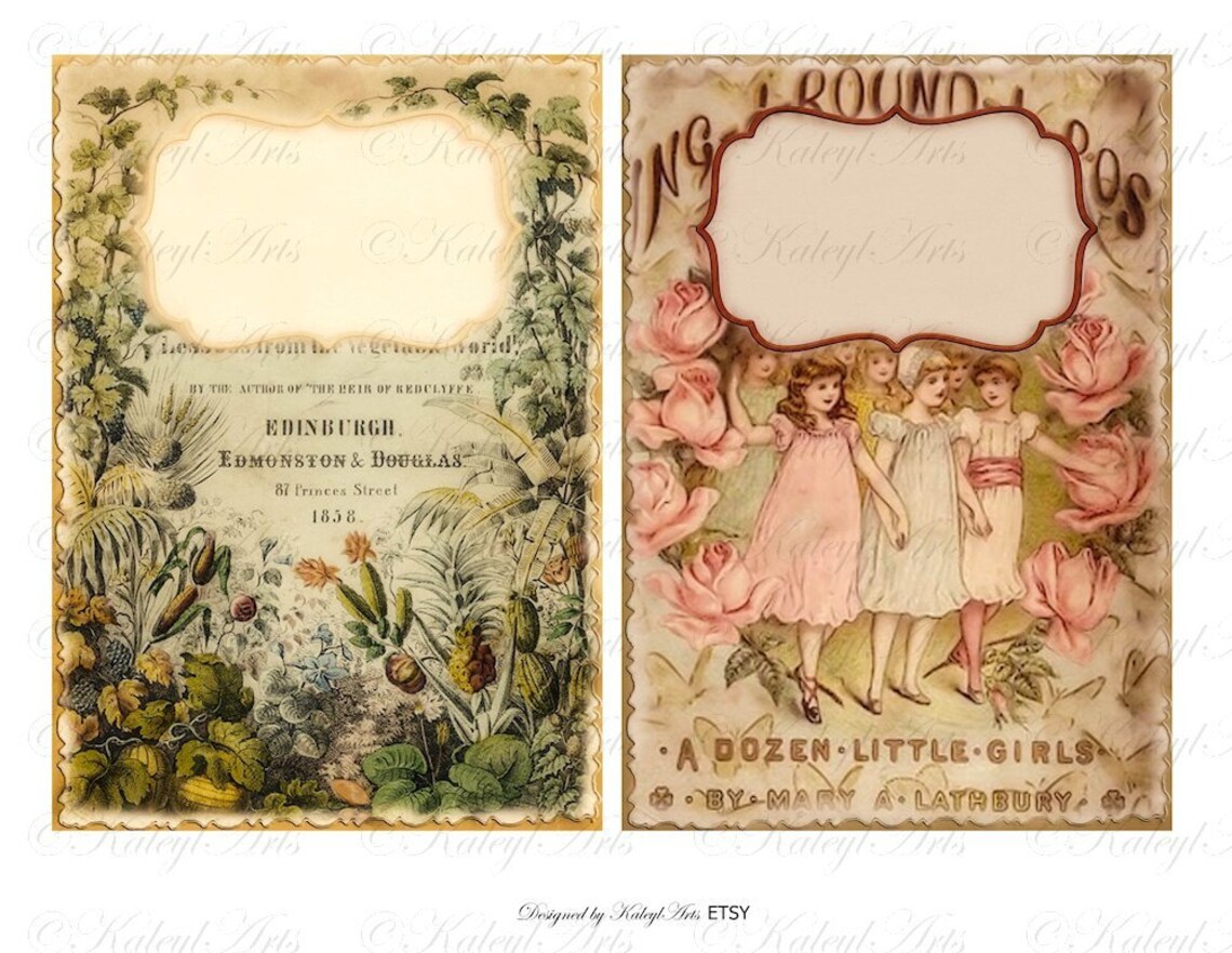 Printable, Old Book, Cards, Vintage, Shabby Chic, Fairytale, Invitation ...