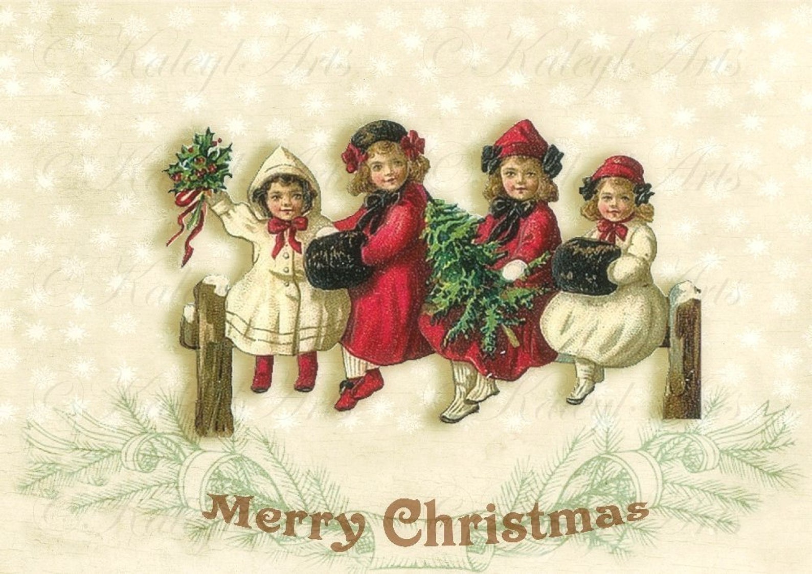 Vintage Christmas, Victorian, Greeting Card, Gift Tags, Santa Claus ...