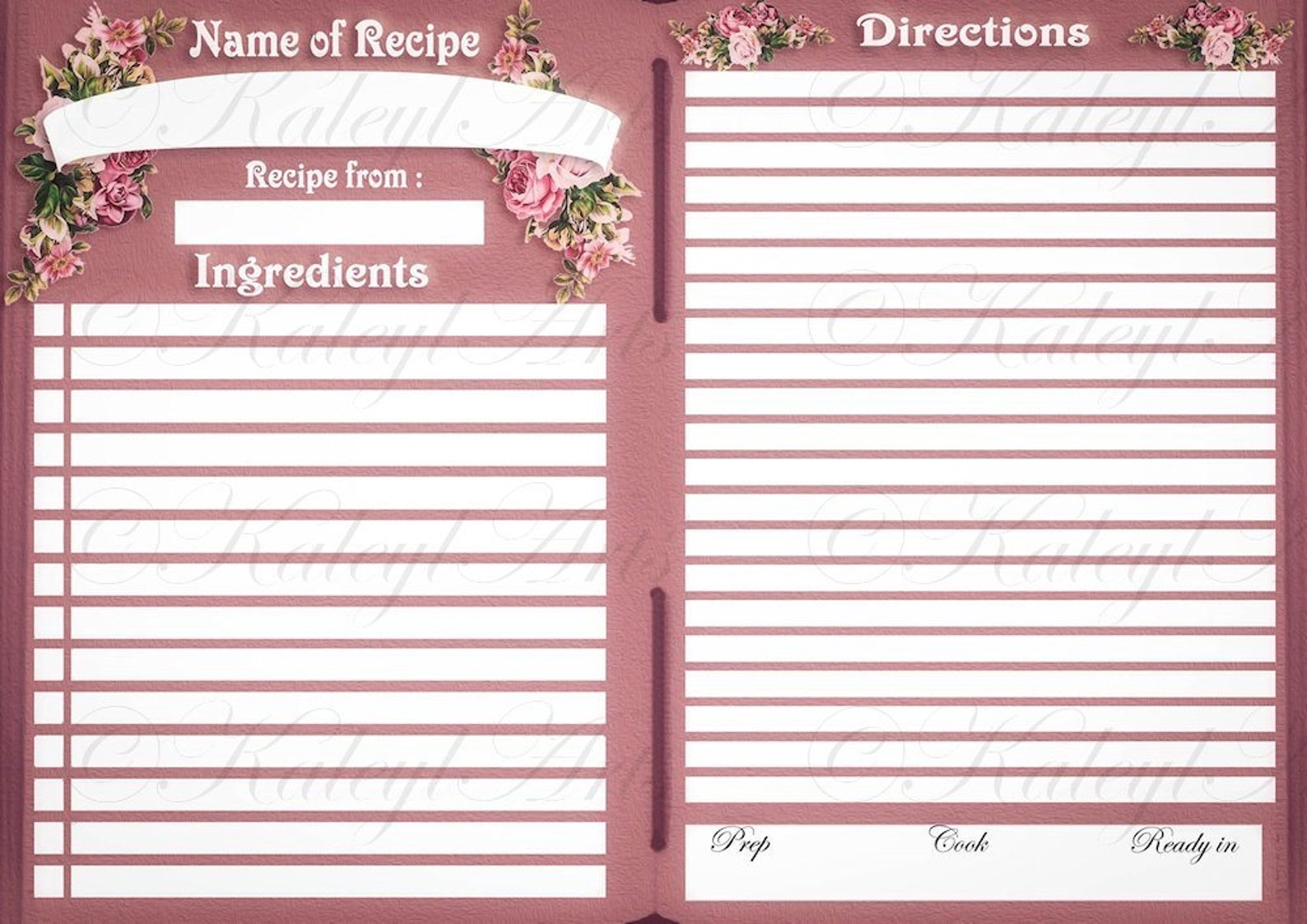 Receptkaart, Pagina's voor recepten, Afdrukbare pagina, Koken, Bakken ...