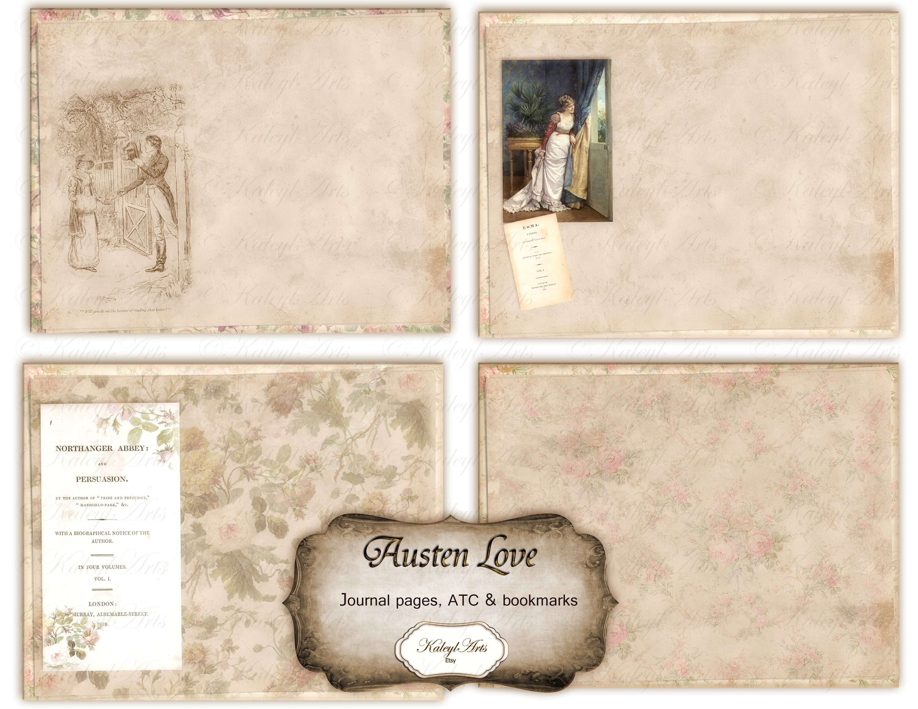 Printable, Jane Austen, Diary, Notebook, ATC, Scrapbook, Victorian ...