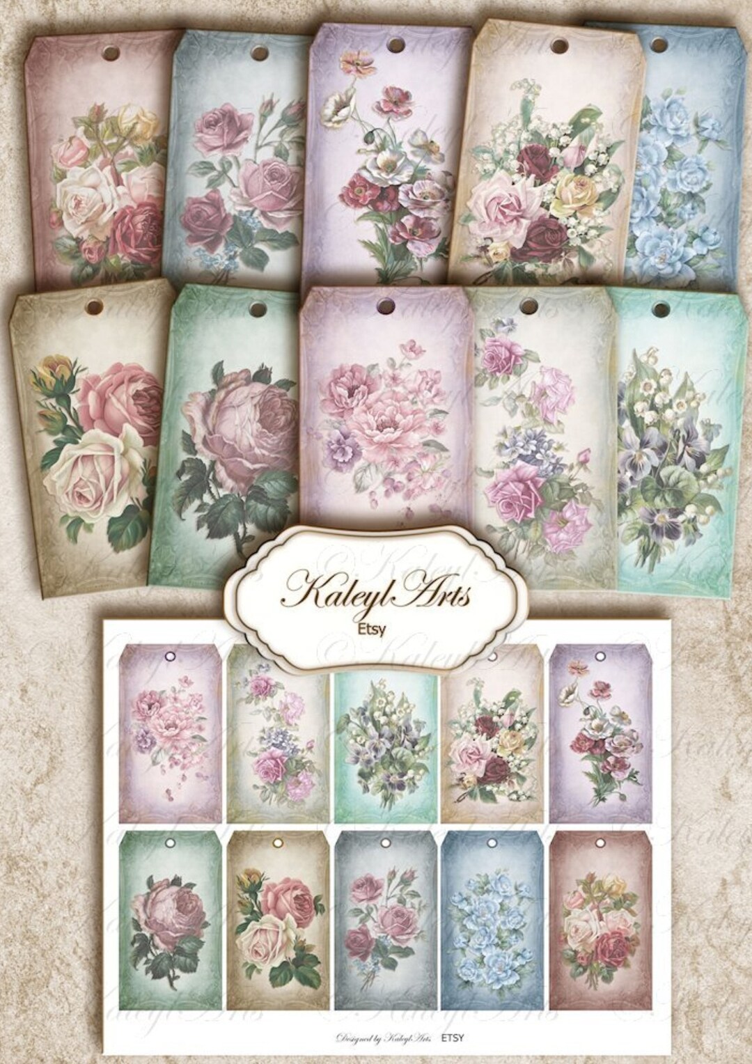 Romantic, Cards, Gift Tags, Printable, Victorian, Scrapbook, Greeting ...