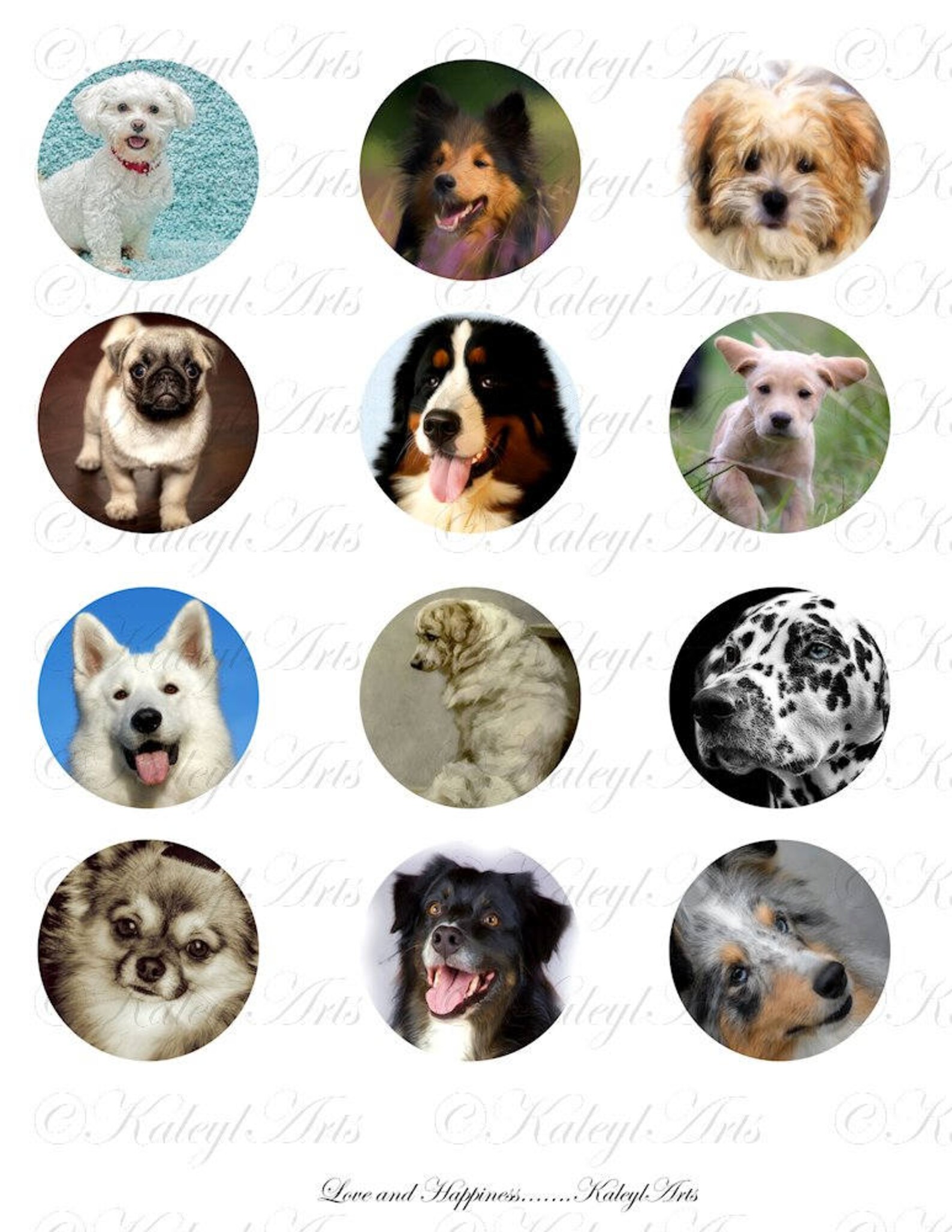 Dog, Circles, Cabochon, 1 Inch, 2 Inches, for Jewelry, Card Making ...