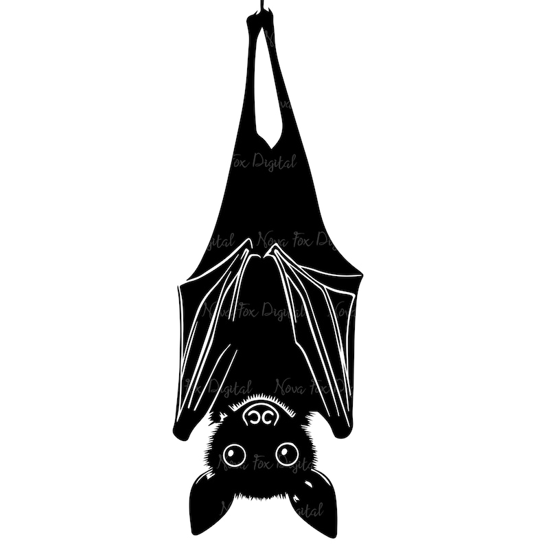 Hanging Bat Clipart: SVG PNG JPG (digital Download) - Etsy