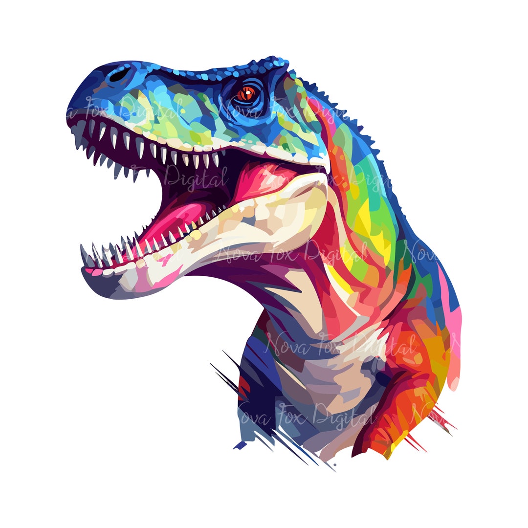 Colorful Dinosaur PNG, SVG, JPG Digital Download - Great for ...