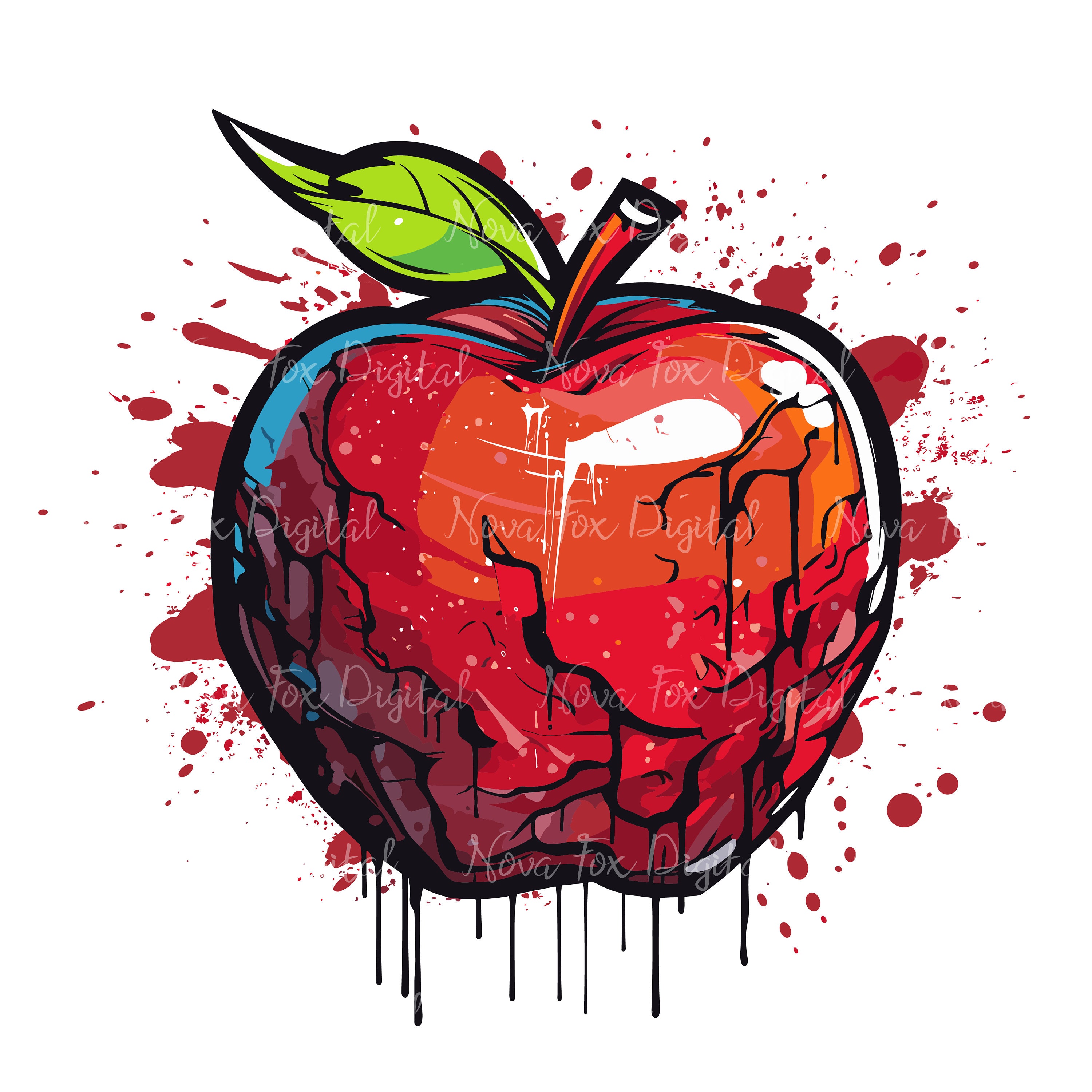 Graffiti Apple PNG, SVG, JPG Digital Download - Great for Sublimation ...